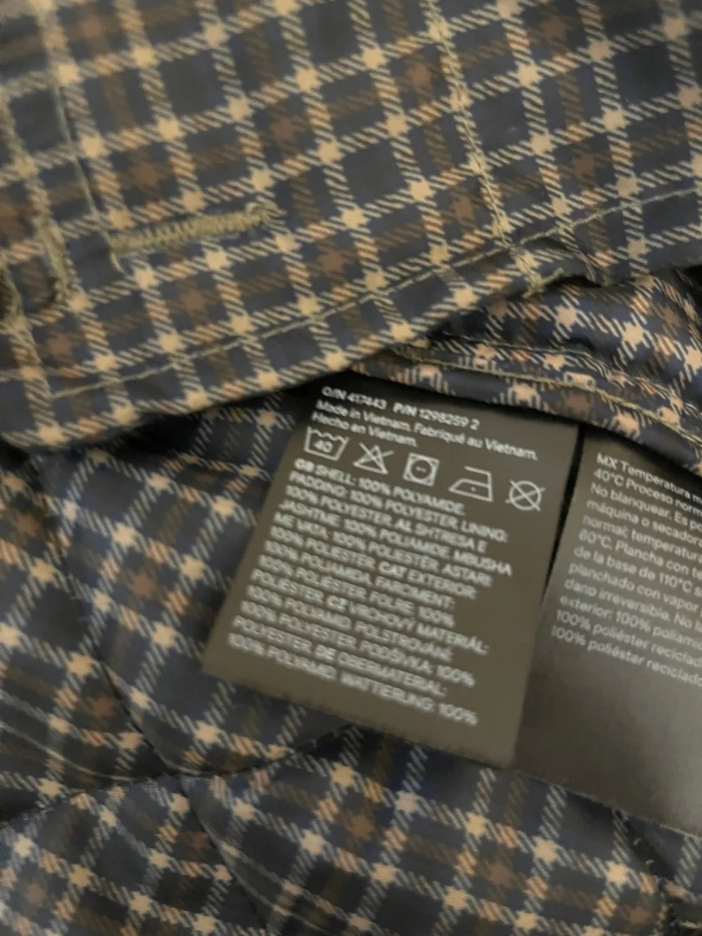 H&M | Jackets & Coats | Hm Olive Green Quilted Jacket With Brown Trim ...